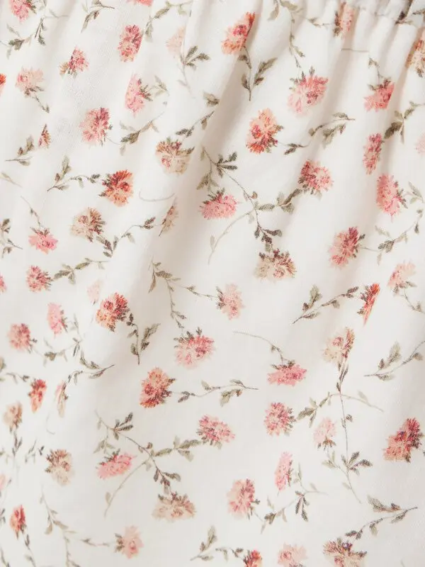 Posse Charlotte Lace-trimmed Floral-print Cotton Shorts - White