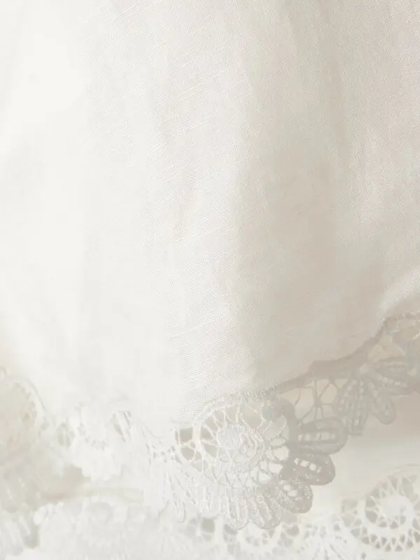 Posse Darya Lace-trimmed Midi Skirt - Neutrals