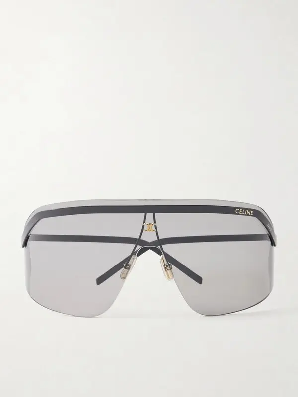 Celine Défilé Black Mask Metal Sunglasses - Gray