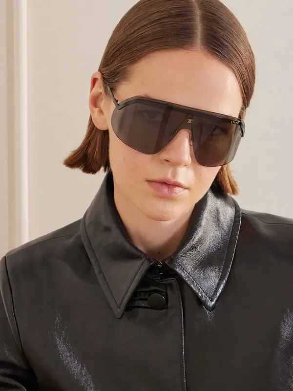 Celine Défilé Black Mask Metal Sunglasses - Gray