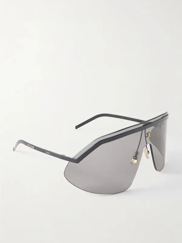 Celine Défilé Black Mask Metal Sunglasses - Gray