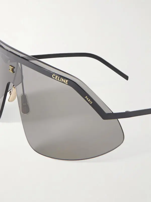 Celine Défilé Black Mask Metal Sunglasses - Gray