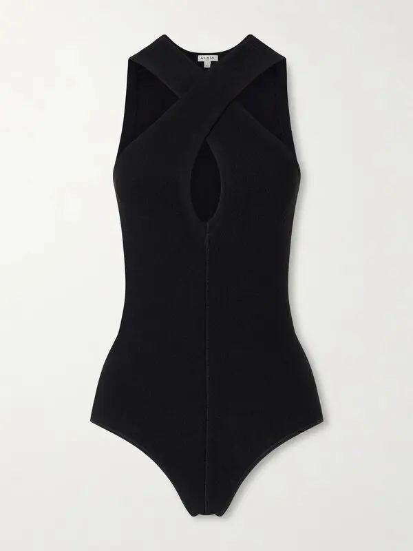 Alaïa Halter Neck Bodysuit With Criss-cross Detail