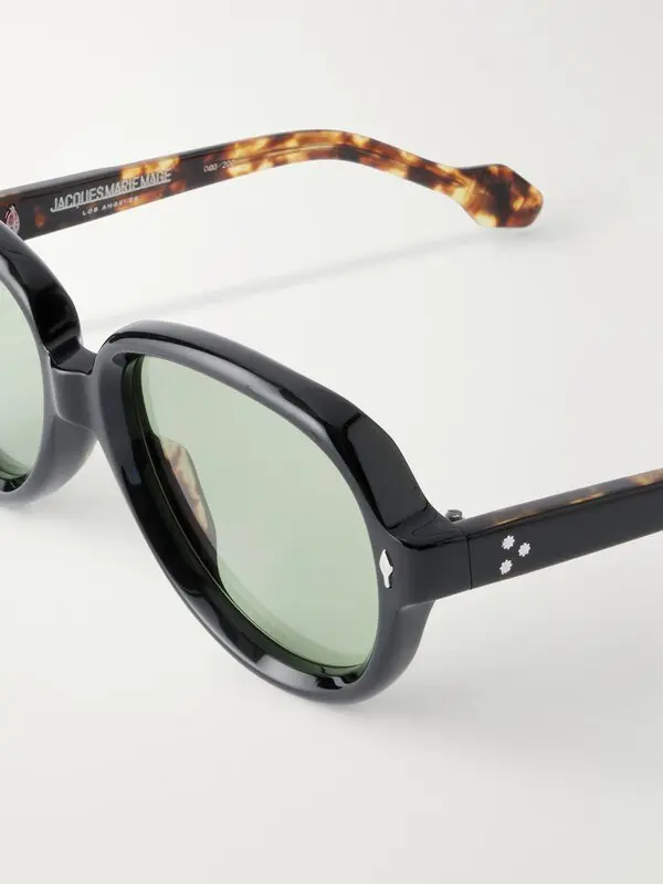 JACQUES MARIE MAGE Louise Aviator-style Acetate Sunglasses - Tortoiseshell
