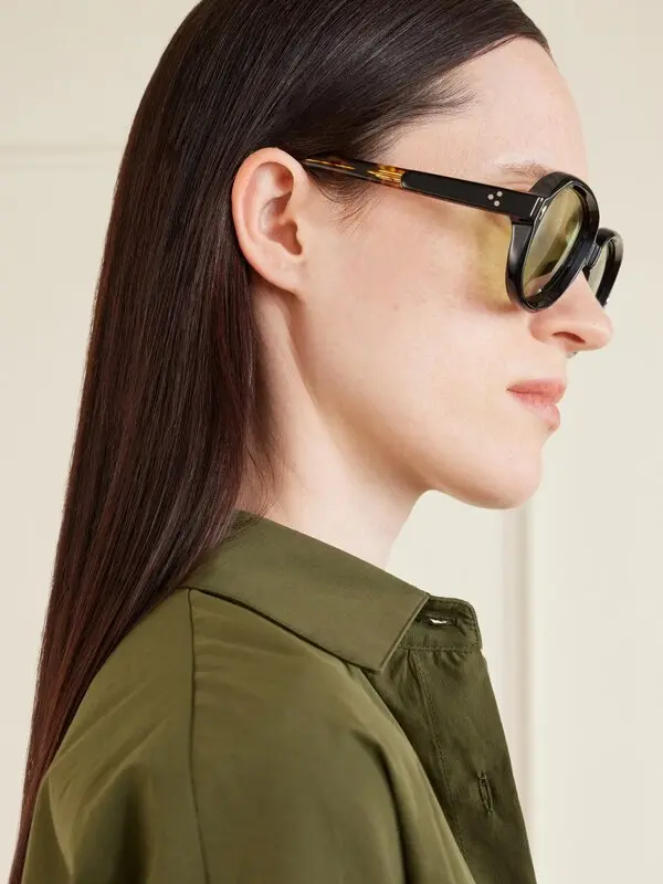 JACQUES MARIE MAGE Louise Aviator-style Acetate Sunglasses - Tortoiseshell