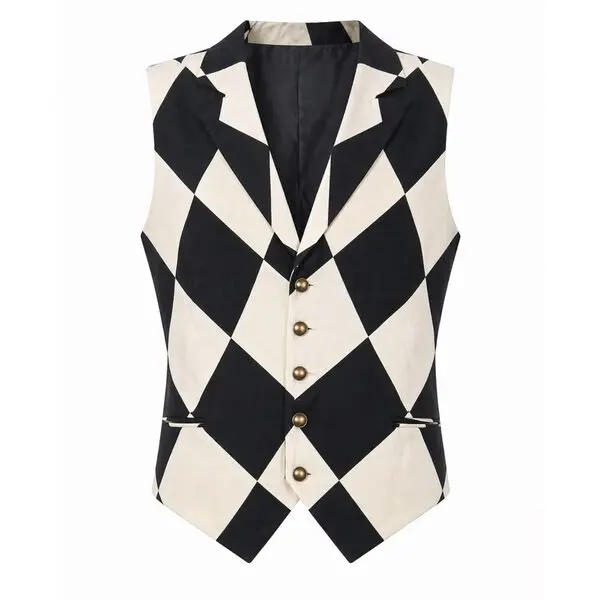 CASTANEDA Tailored Vest With Patchwork Motif