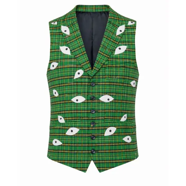 CASTANEDA Alien Tartan Tailored Vest