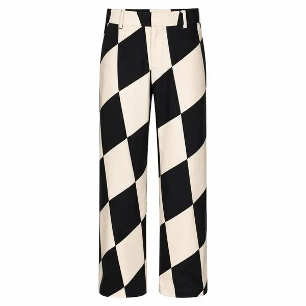 CASTANEDA Tailored Trousers With Diamond Patchwork - Black