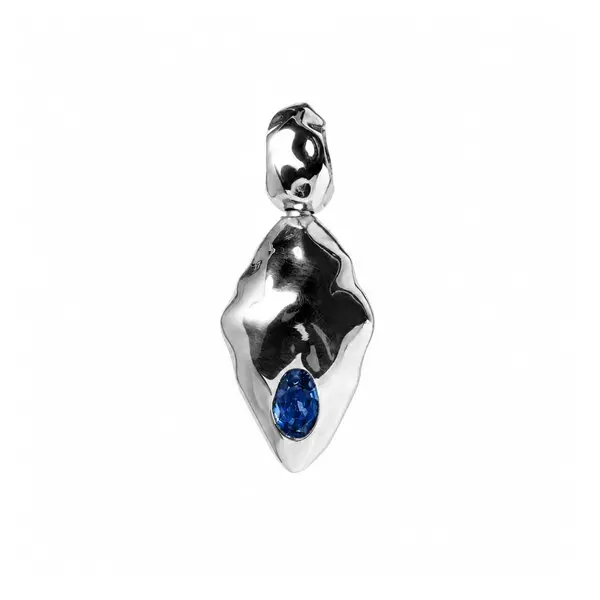 SEROTONIN COMPLICE Molecule Trinity S Pendant With Sapphire - Silver/blue