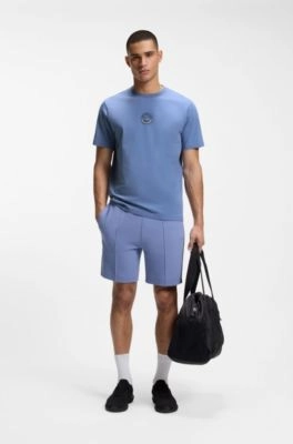 BOSS Stretch-cotton T-shirt With Tennis Artwork