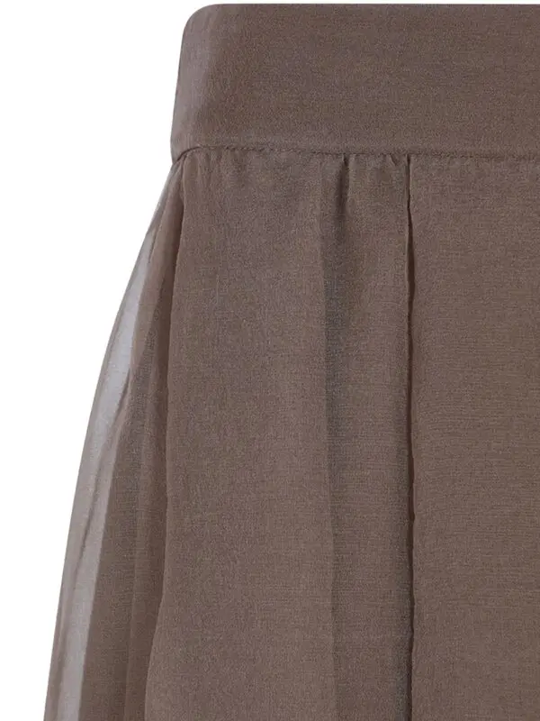 Brunello Cucinelli Silk Midi Skirt - Multicolor
