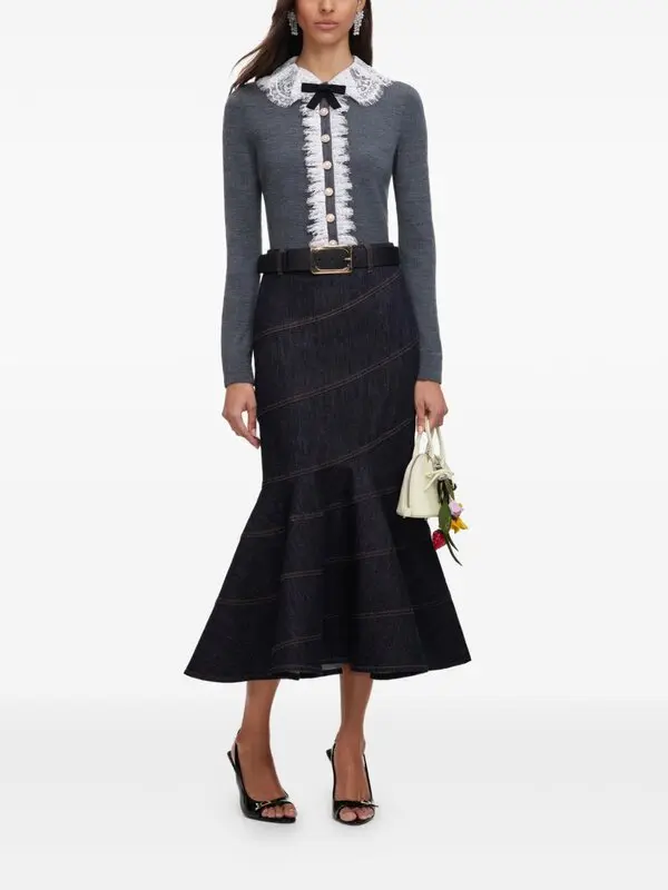 SELF-PORTRAIT Lace Collar Cardigan