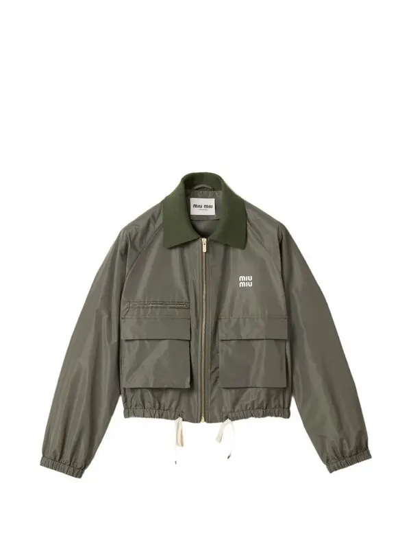 Miu Miu Green Drawstring Waist Jacket - Multicolor