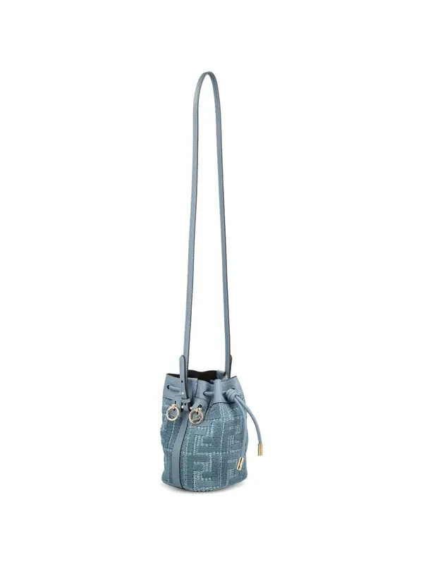 Fendi Mon Tresor Mini Straw Bucket Bag - Multicolor