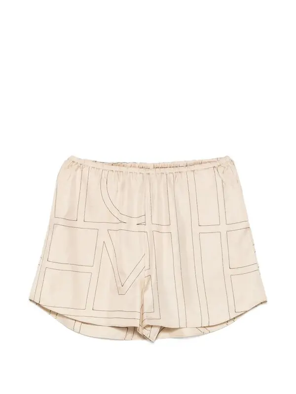 TOTEME Monogram Silk Pajama Shorts - Multicolor