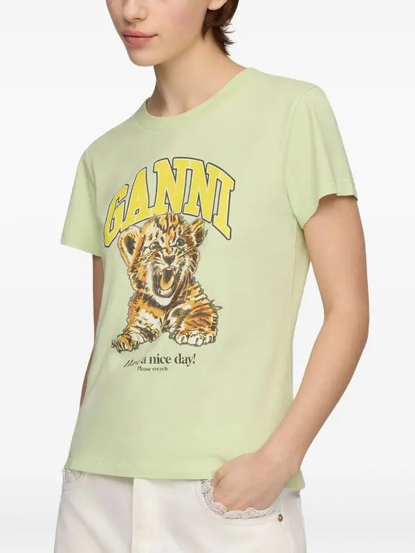 GANNI Printed Cotton T-shirt - Multicolor