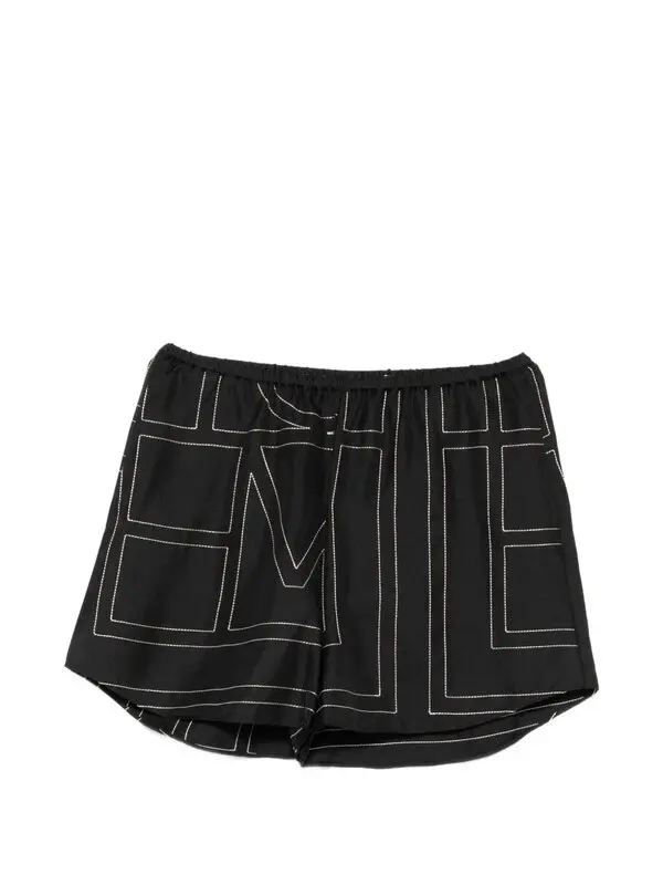 TOTEME Monogram Silk Pajama Shorts - Multicolor
