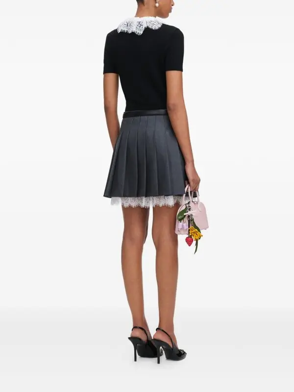 SELF-PORTRAIT Lace Collar Knit Top - Multicolor
