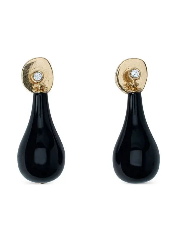 TOTEME Onyx Drop Earrings With Crystal Embellishment - Multicolor