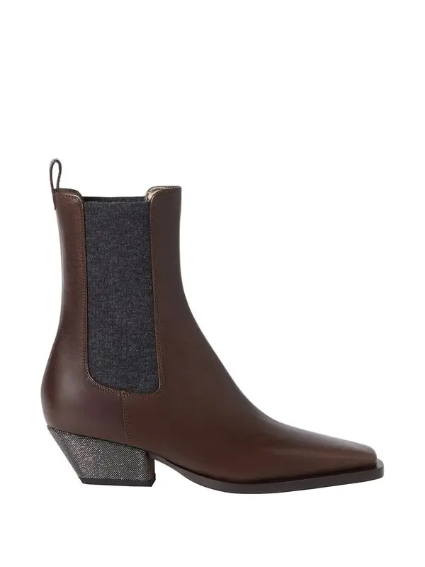 Brunello Cucinelli Leather Ankle Boots - Multicolor