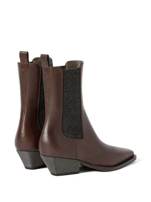 Brunello Cucinelli Leather Ankle Boots - Multicolor