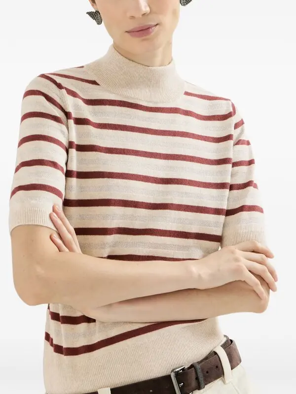 Brunello Cucinelli Striped Wool And Cashmere Sweater