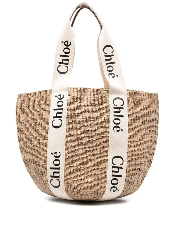 Chloé Woody Large Straw Basket Bag
