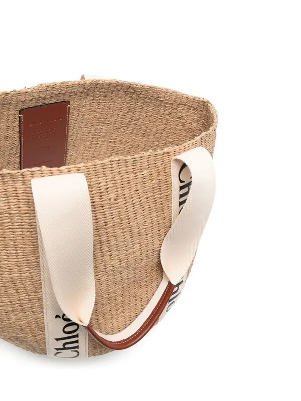 Chloé Woody Large Straw Basket Bag