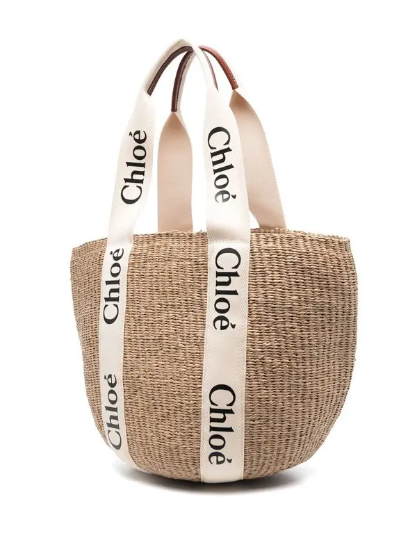 Chloé Woody Large Straw Basket Bag