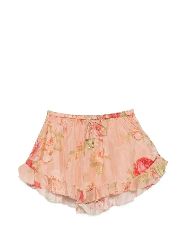 Zimmermann Roseligh Silk Floral Print Shorts - Multicolor