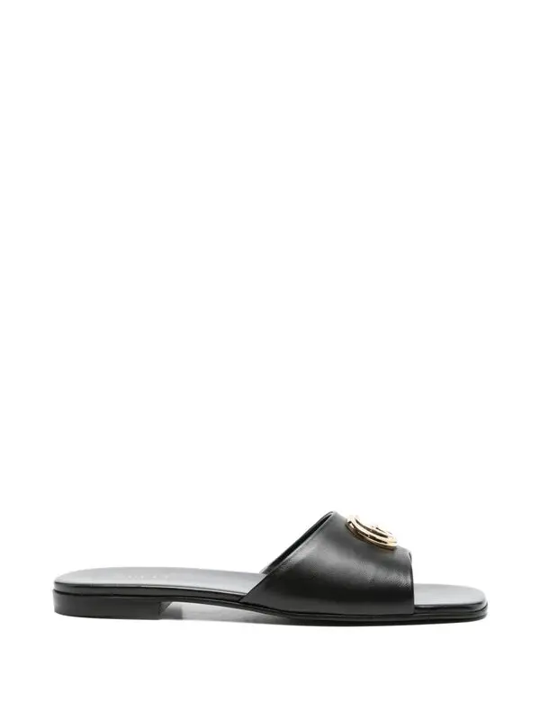 Gucci Gg Marmont Leather Flat Sandals - Multicolor