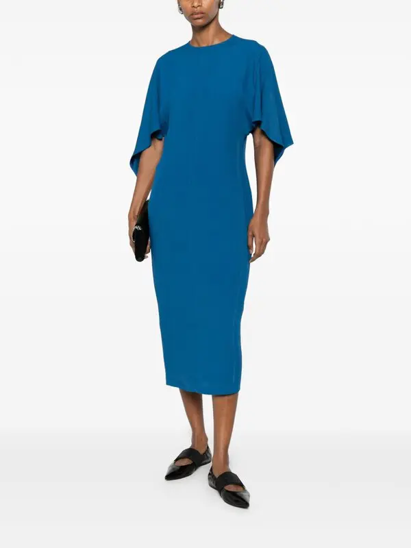 Stella McCartney Midi Dress With Cape Sleeves - Multicolor