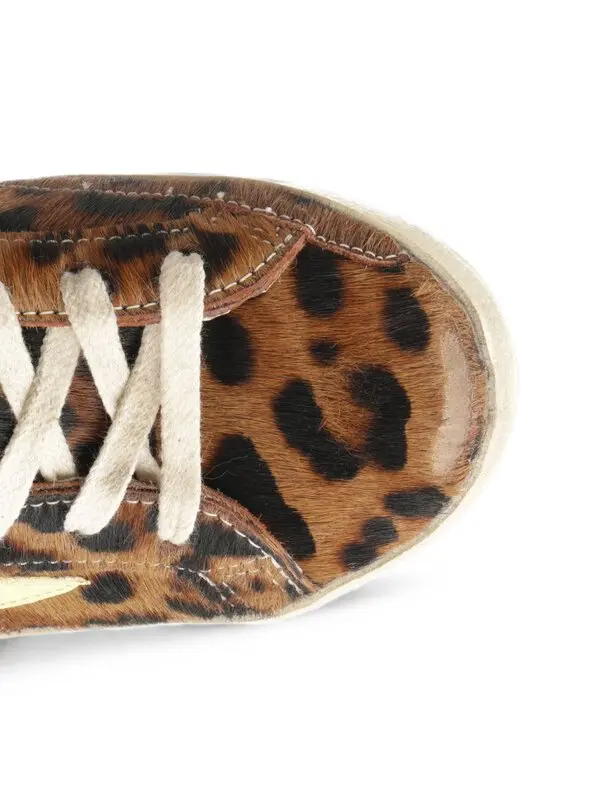 GOLDEN GOOSE Super Star Leopard Print Leather Sneakers - Multicolor