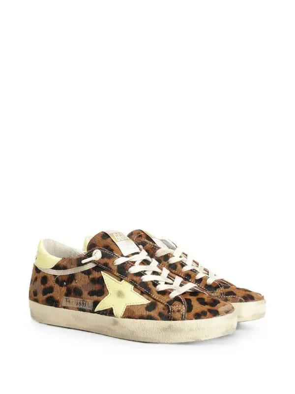 GOLDEN GOOSE Super Star Leopard Print Leather Sneakers - Multicolor