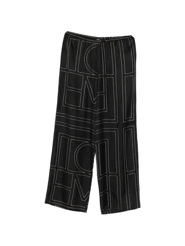 TOTEME Monogram Silk Pajama Trousers - Multicolor
