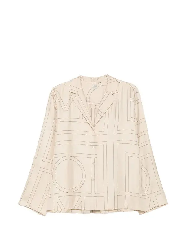 TOTEME Monogram Print Silk Shirt - Multicolor