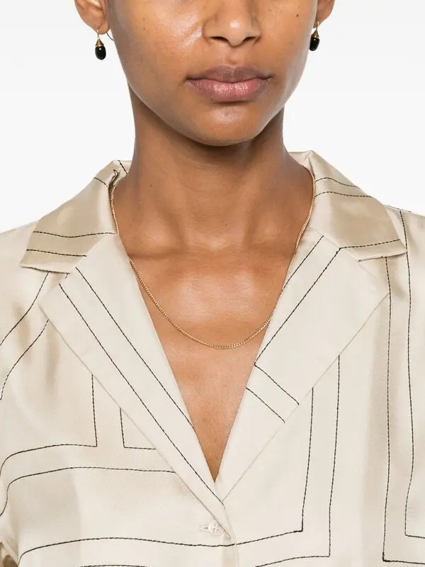 TOTEME Monogram Print Silk Shirt - Multicolor