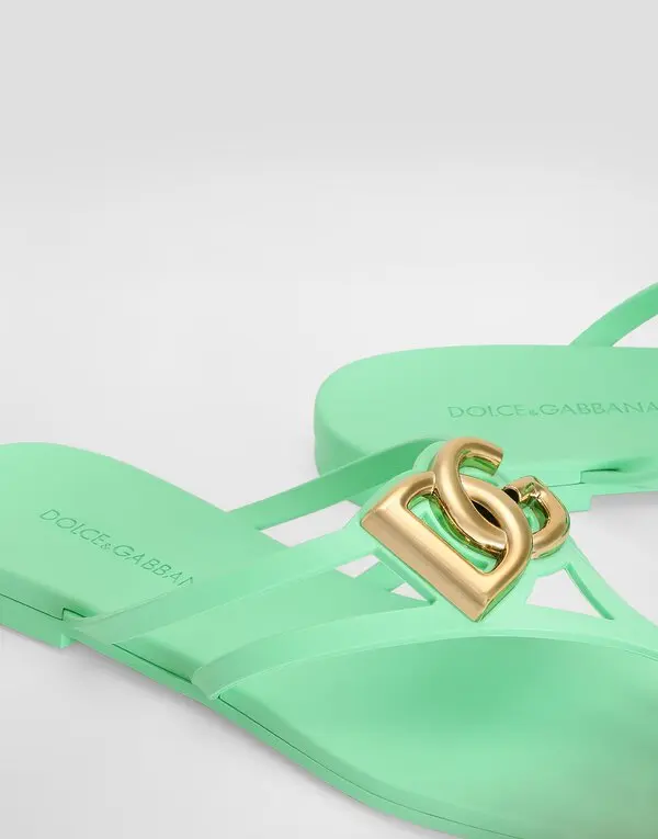 Dolce & Gabbana Rubber Flip-flops With Embossed Logo - Multicolor