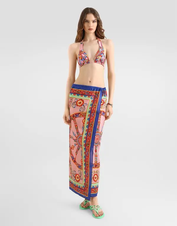 Dolce & Gabbana Carretto Print Triangle Bikini