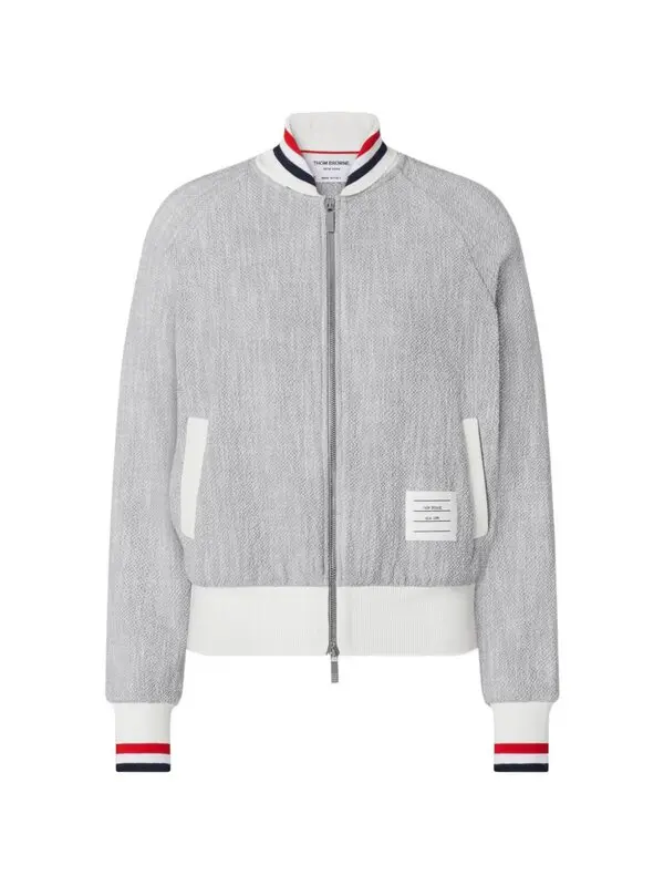 Thom Browne Grey Tweed Bomber Jacket - Multicolor