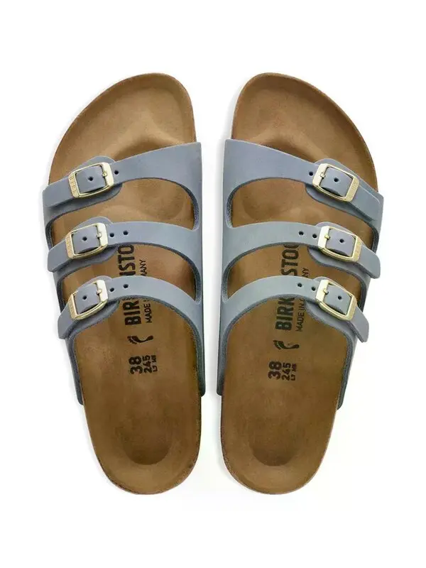 BIRKENSTOCK Florida Strap Buckle Sandals - Grey