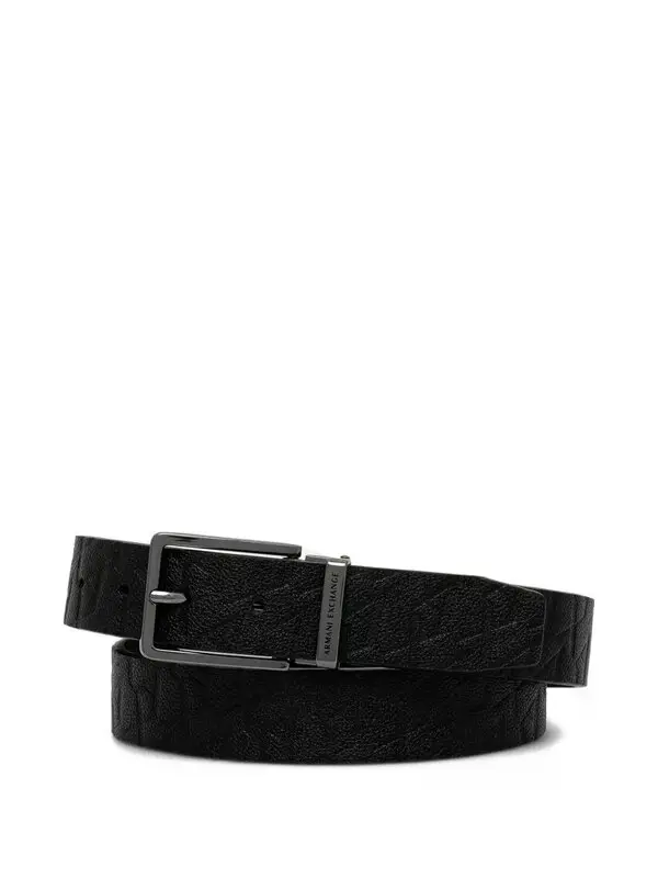 Armani Exchange Embossed Logo Belt - Black