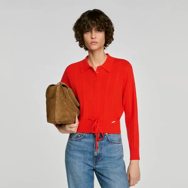 Sandro Le Grand Bazaar Suede Bag - Beige