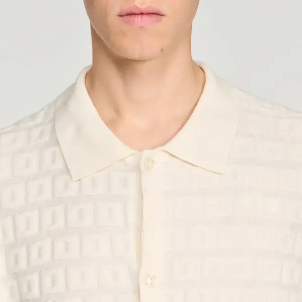 Sandro Terry Knit Shirt - Ecru