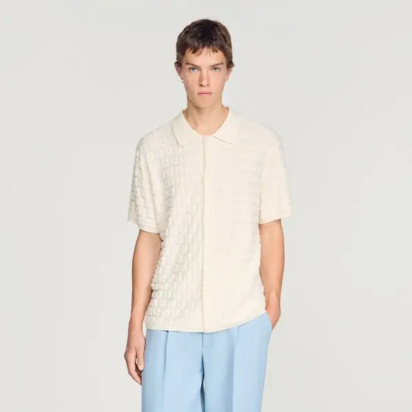 Sandro Terry Knit Shirt - Ecru