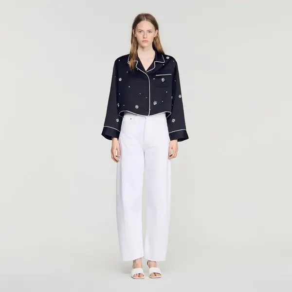 Sandro Embellished Viscose Pyjama-style Shirt
