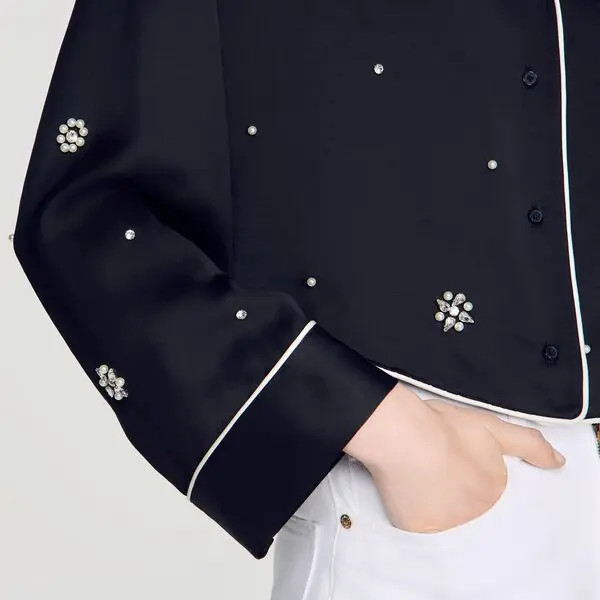 Sandro Embellished Viscose Pyjama-style Shirt