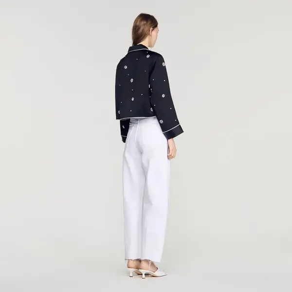 Sandro Embellished Viscose Pyjama-style Shirt