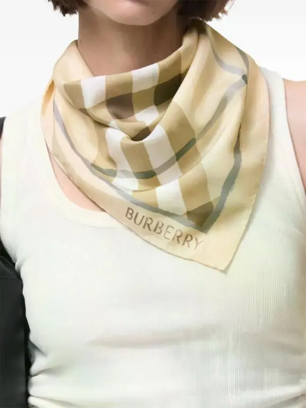 Burberry Watercolour Check Silk Scarf - Neutrals