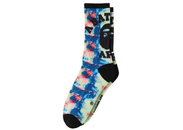 A BATHING APE College Tie Dye Crew Socks - Multicolor